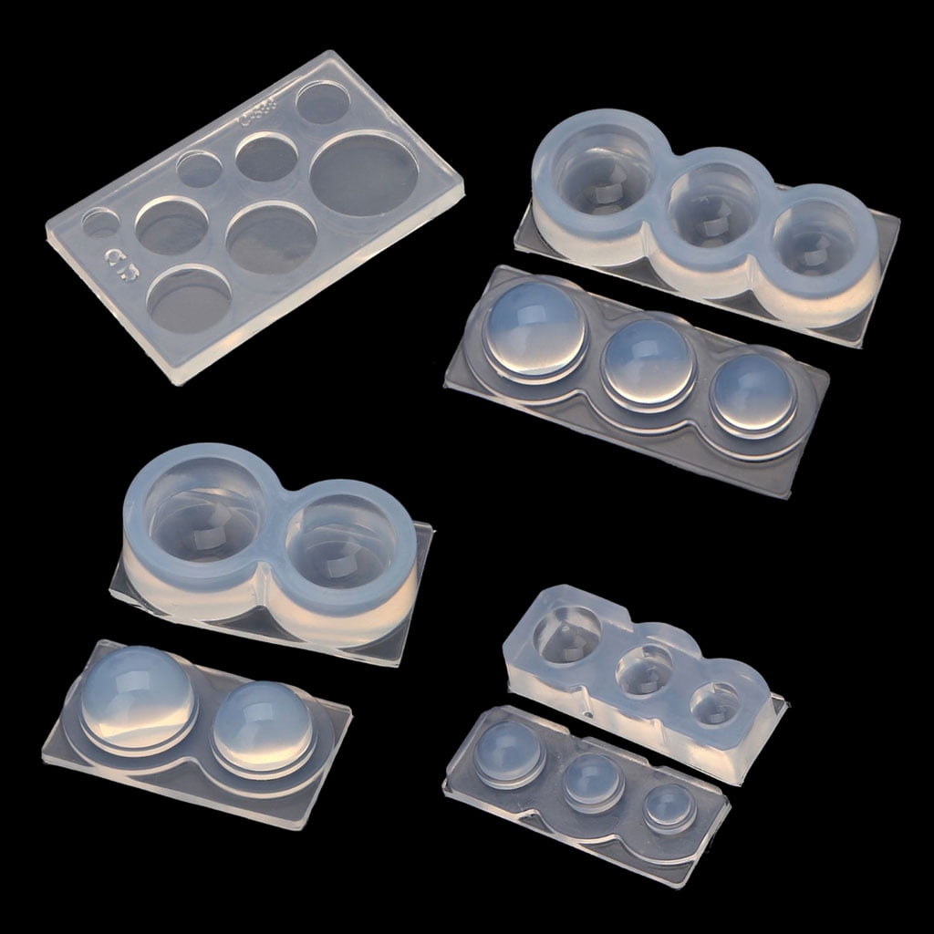DIY Hollow Sphere Shape Epoxy Silicone Mold Flat Hollow Sphere Resin ...