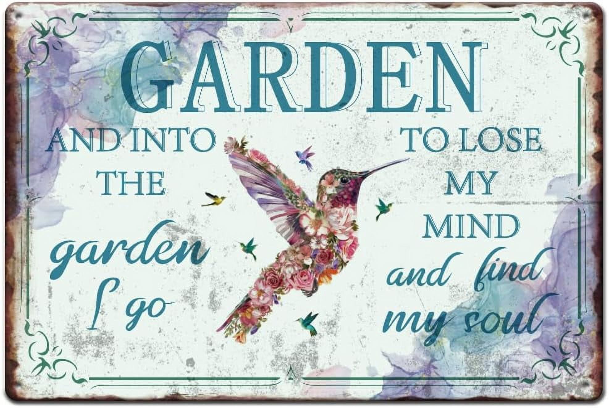 DIY Hummingbird Tin Sign Garden Metal Tin Signs Lose Mind Find Soul ...