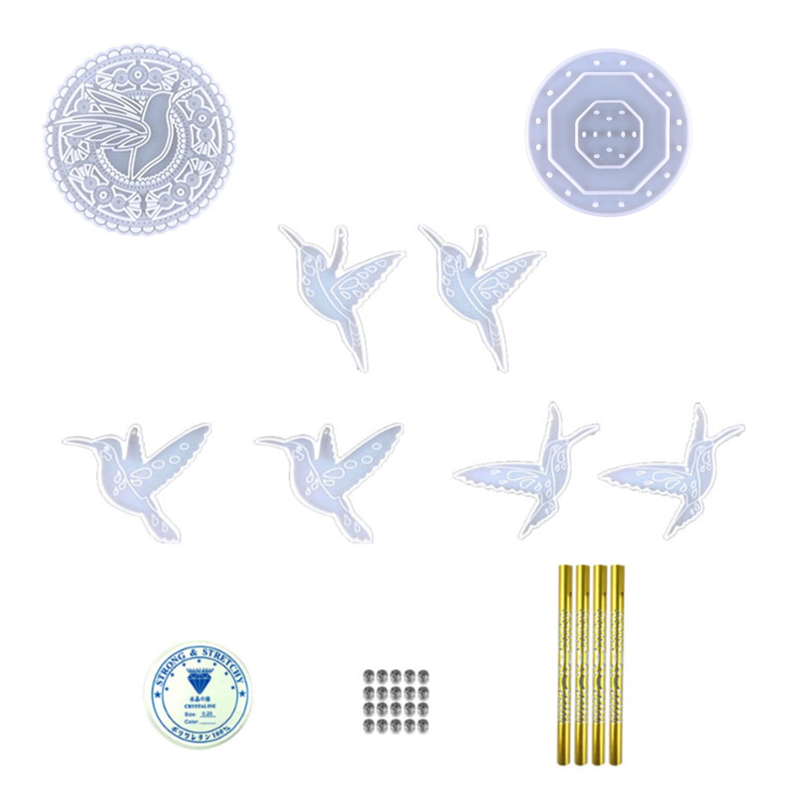 DIY Hummingbird Wall Hanging Wind Chime Silicone Epoxy Mold DIY ...
