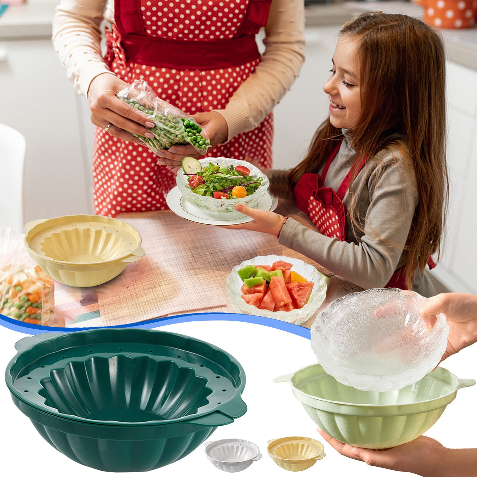 DIY Ice Bowl Maker Set - Large Capacity Round Silicone Mold for ...