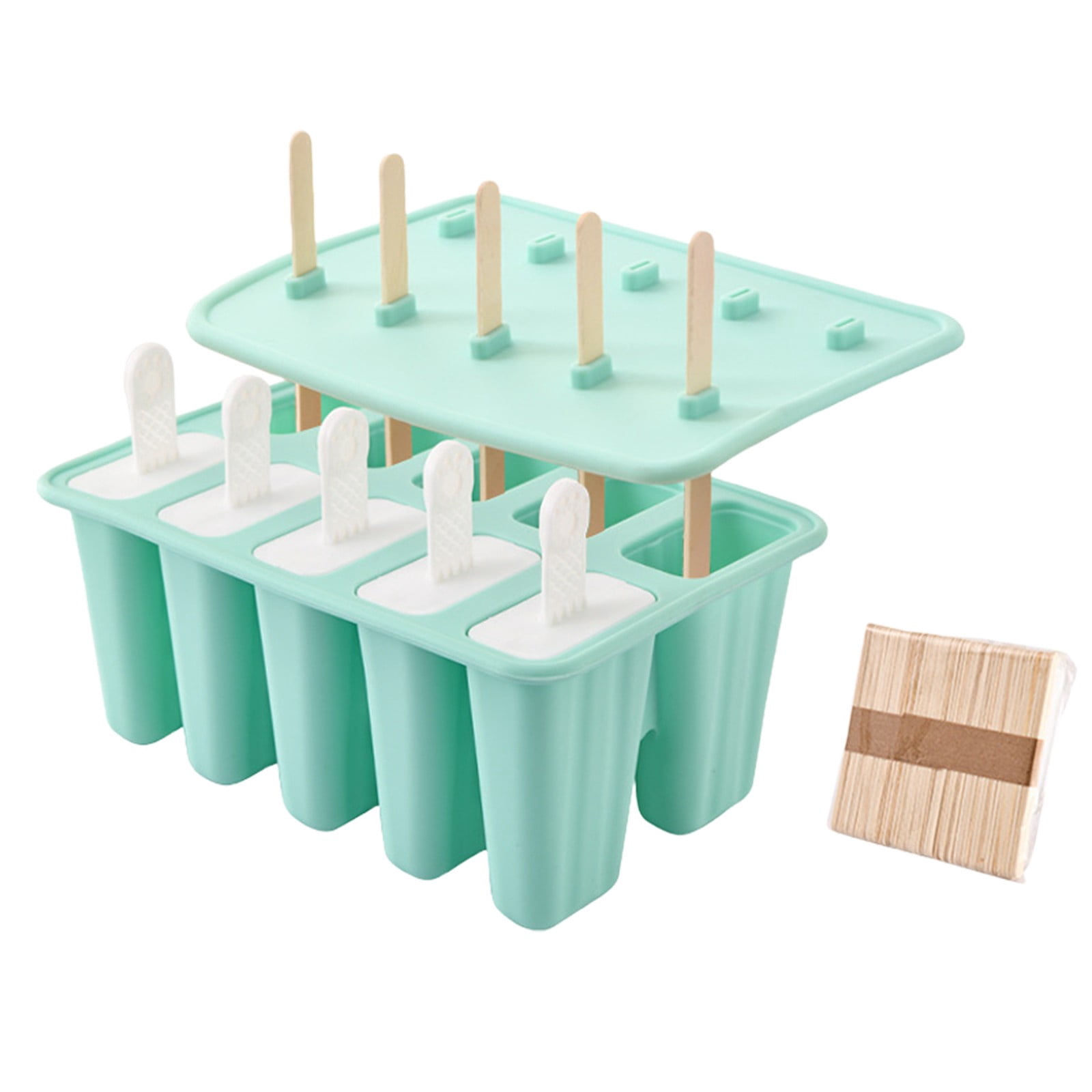 DIY Ice Pop Maker Set With Lid, Easy Release Silicone Mold With Sticks ...