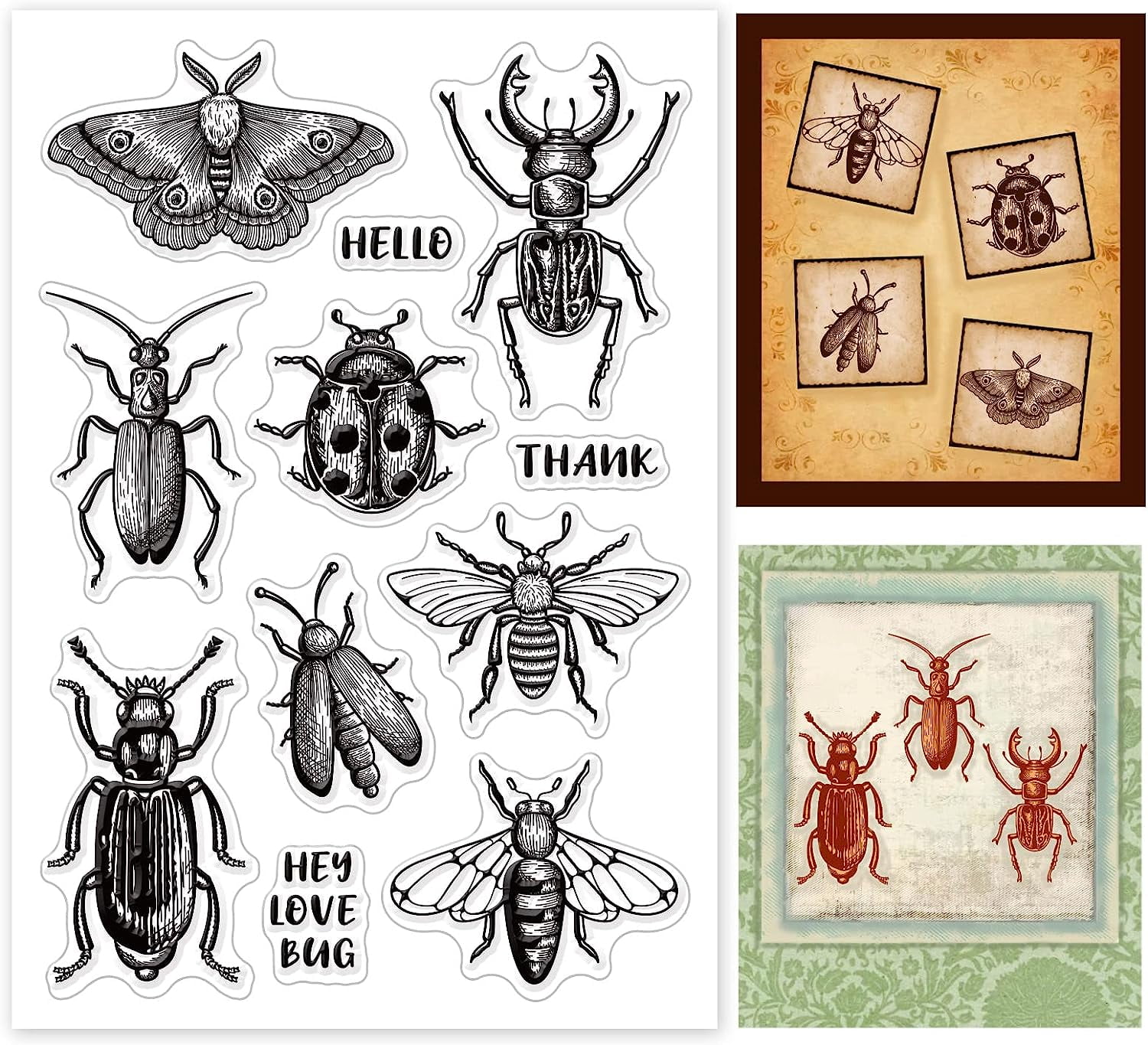 DIY Insects Stamp Sets Beetles Clear Seal Stamps Silicone Transparent ...