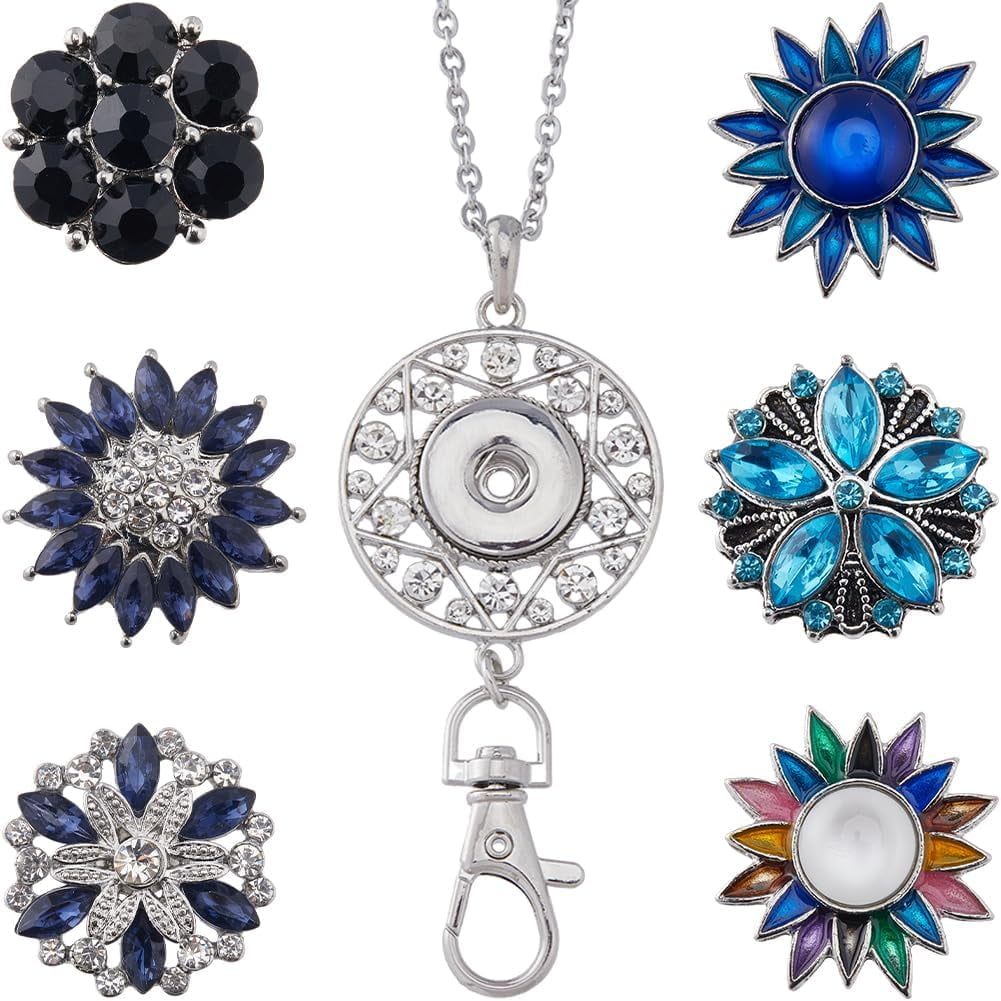 DIY Interchangeable Flower Office Lanyard ID Badge Holder Necklace ...