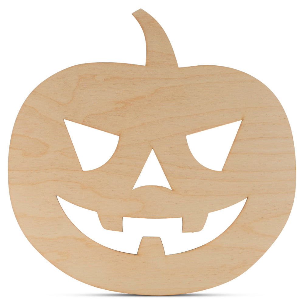 DIY Jack o Lantern Cutout 12-inch, 1/8 inch Thick, Pack of 1 Wooden ...