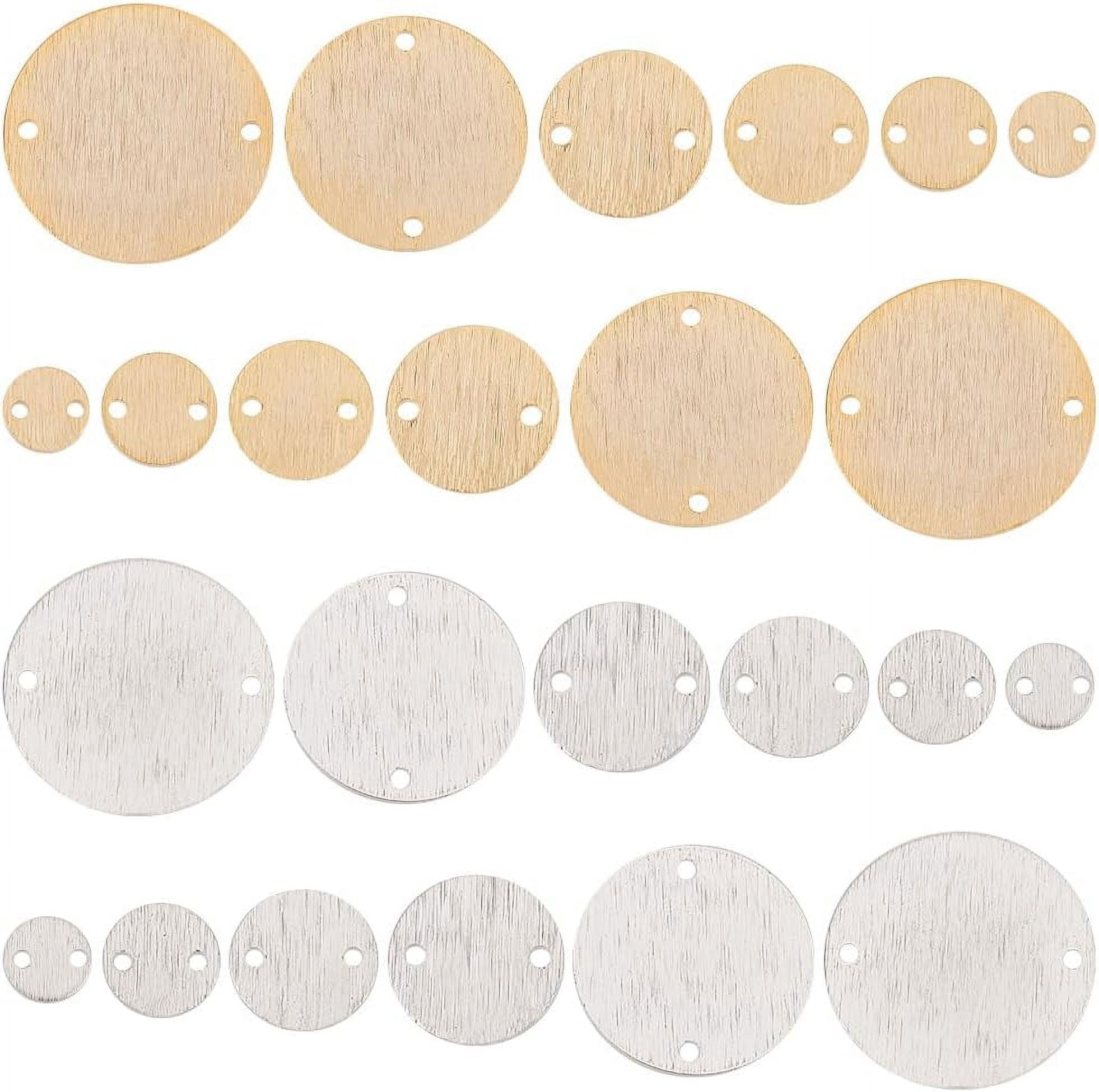 DIY Jewelry Connector Charms Brass Flat Round Links Textured Blank Tag ...