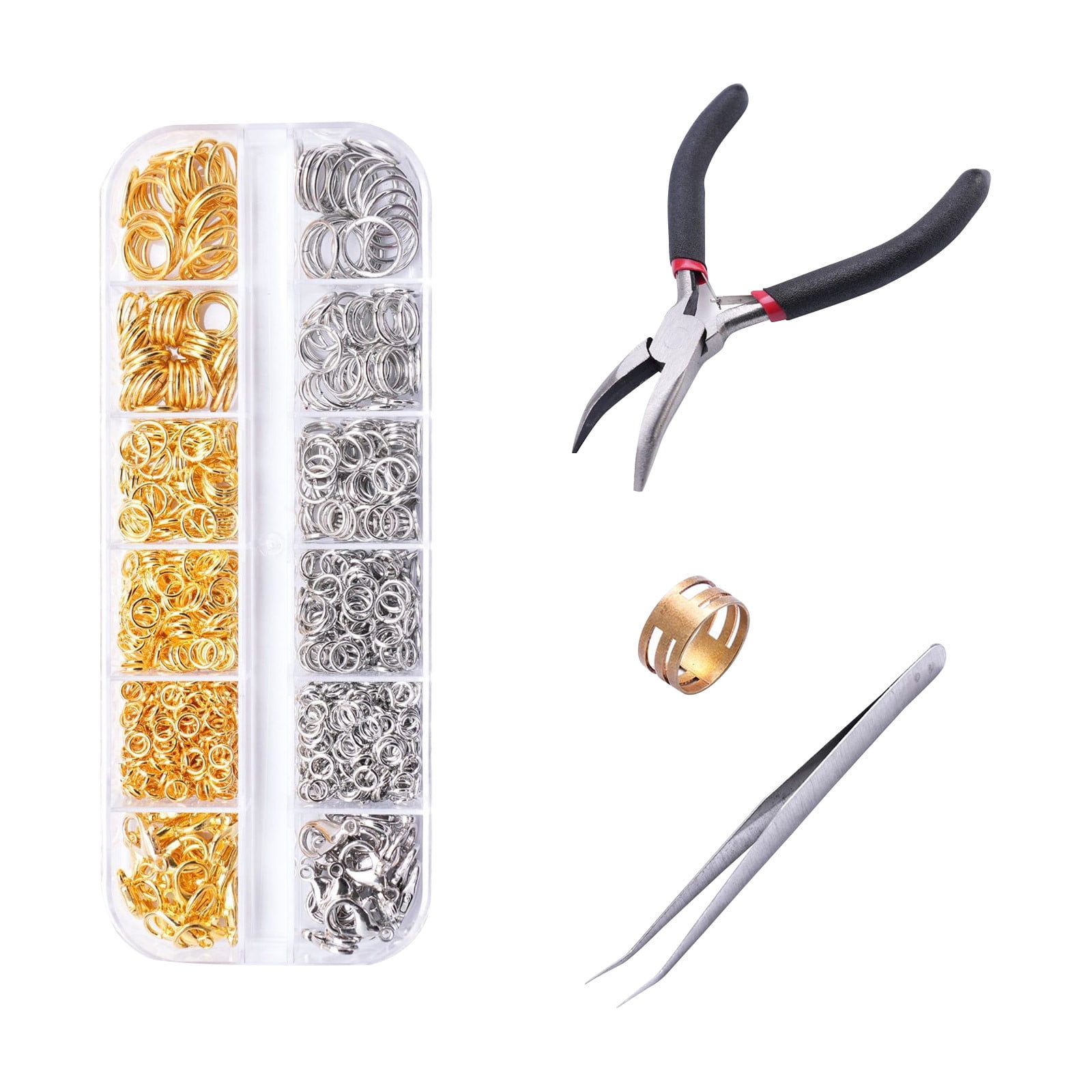 DIY Jewelry Making Kit, 12-Grid Box with Jump Rings Lobster Clasps and ...