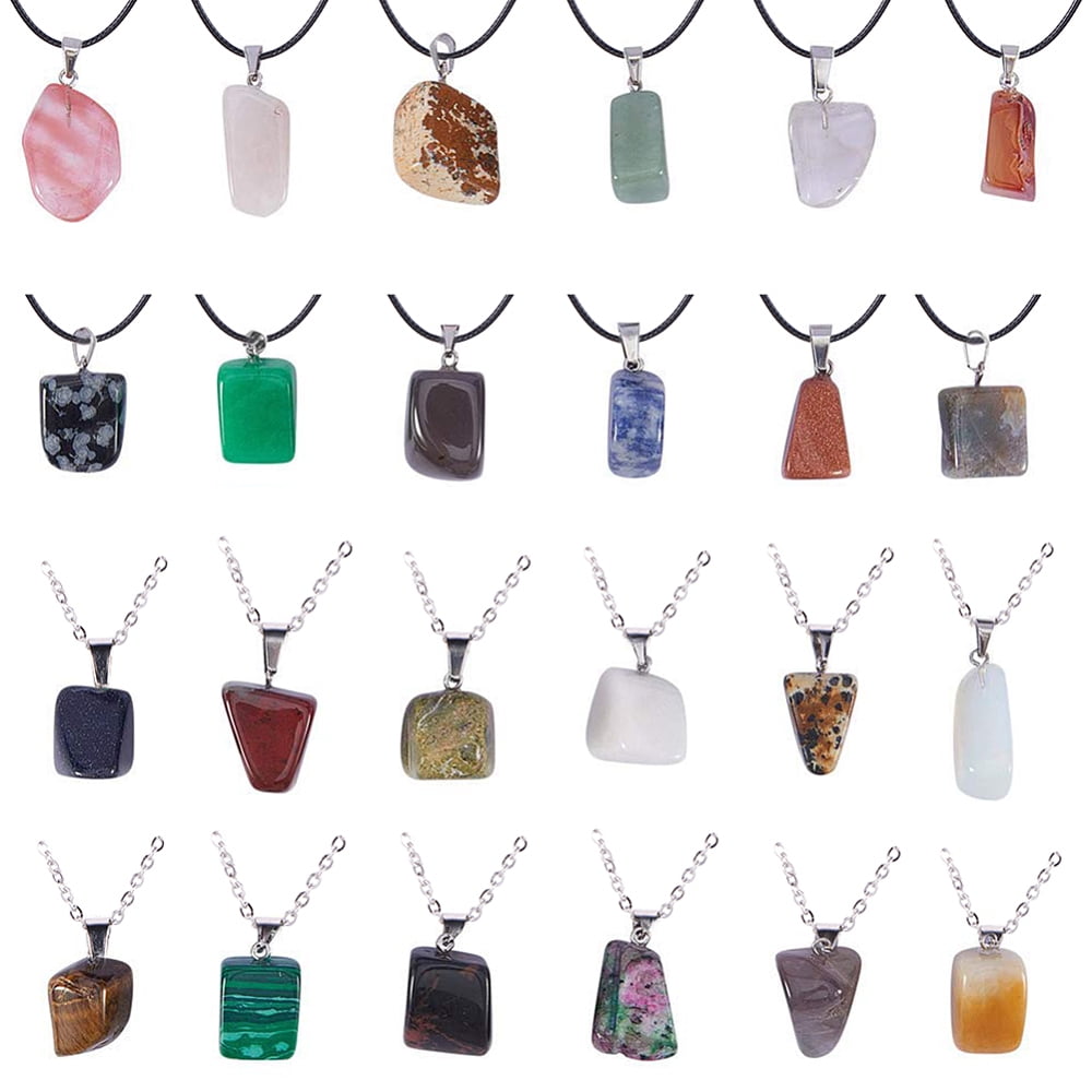 DIY Jewelry Necklace Making with Gemstone Pendants304 Stainless Steel ...