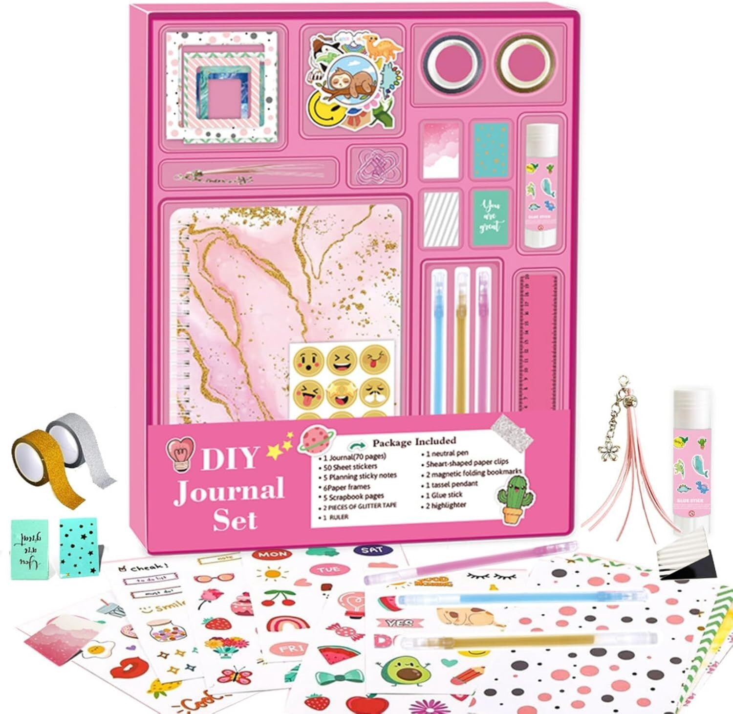 DIY Journal Kit for Girls 8-14, 92pcs Ideal for Teen and Tween Girls ...