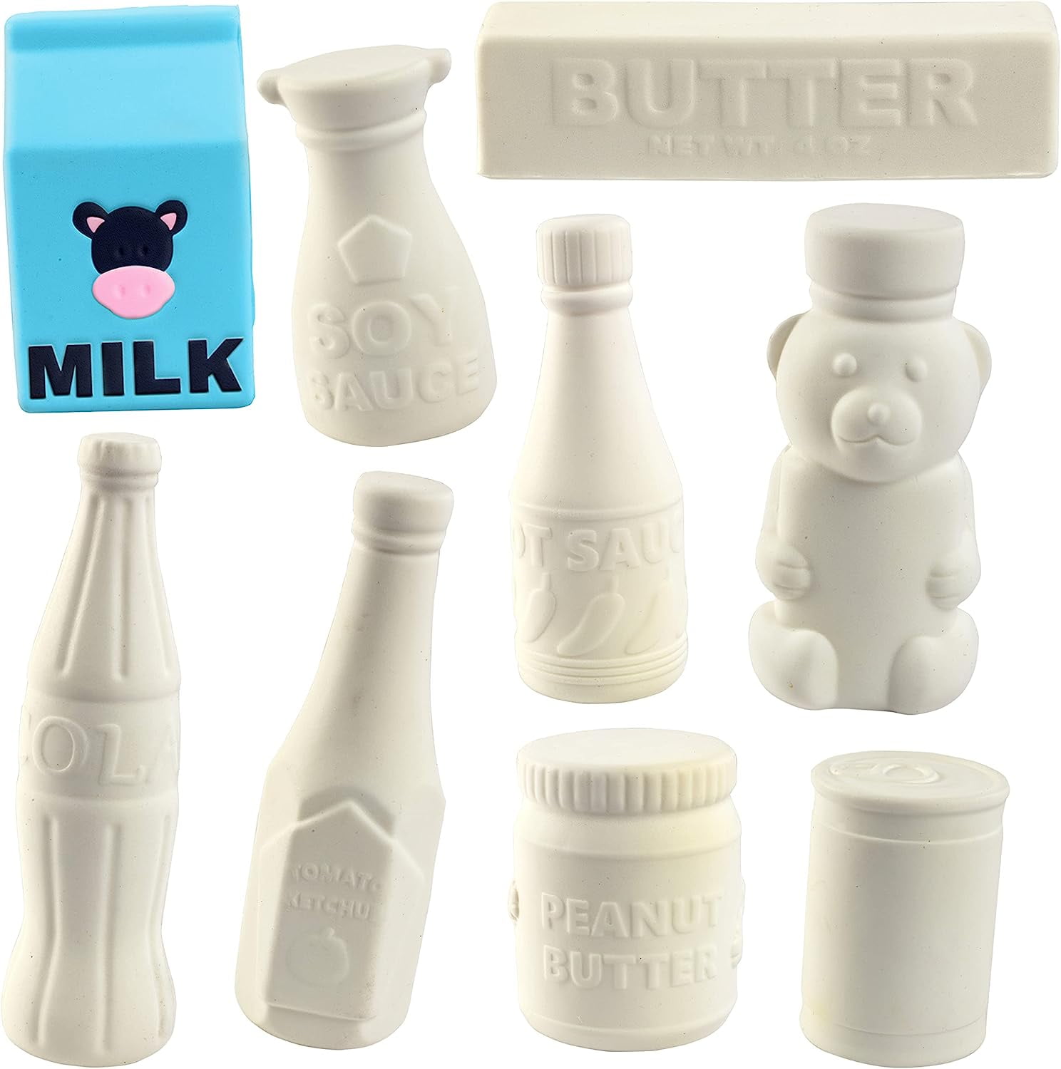 DIY Jumbo Pantry Squishies (9 Unique Cute Container Shapes)-White ...