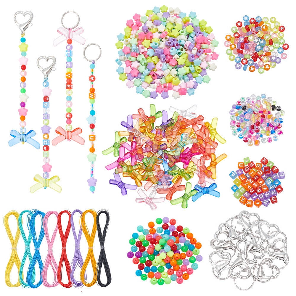 DIY Keychain Making Kits Including Iron Split Rings Acrylic Beads and ...