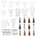 DIY Keychain Making with Transparent Plastic Mini Cups Iron Key Clasp ...