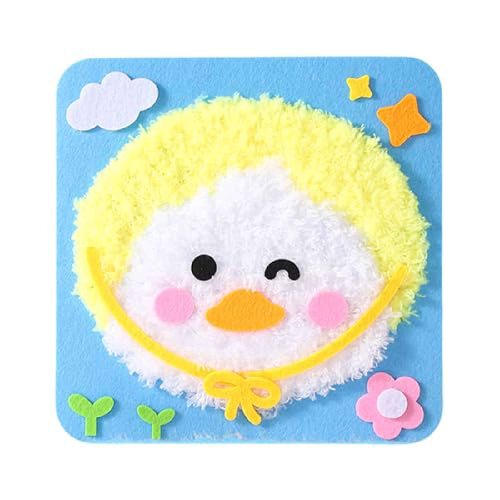 DIY Kids Embroidery Kit Sewing Craft Set with Cute Animal Patterns Thread Board and Fun Stickers ...