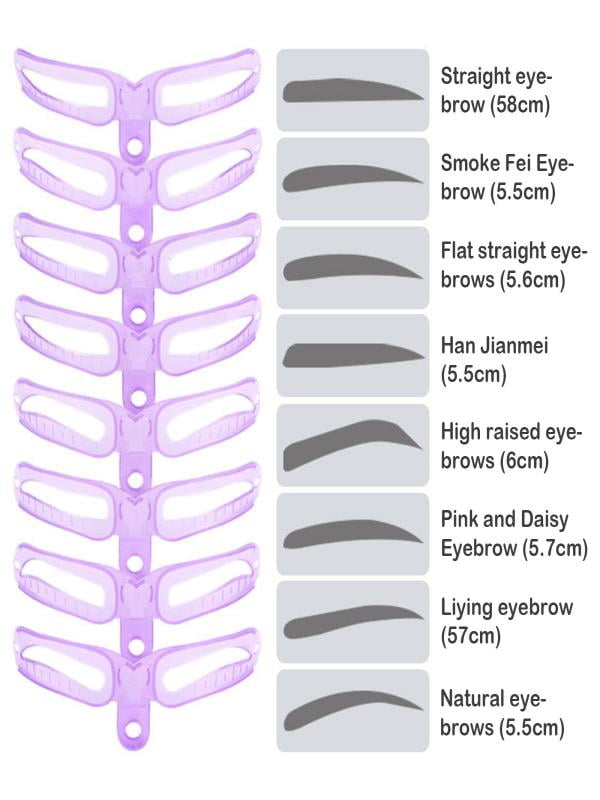 DIY Kit Eyebrow Templat 8 Shapes, Brow Template Lazy Brow Styling Kit ...