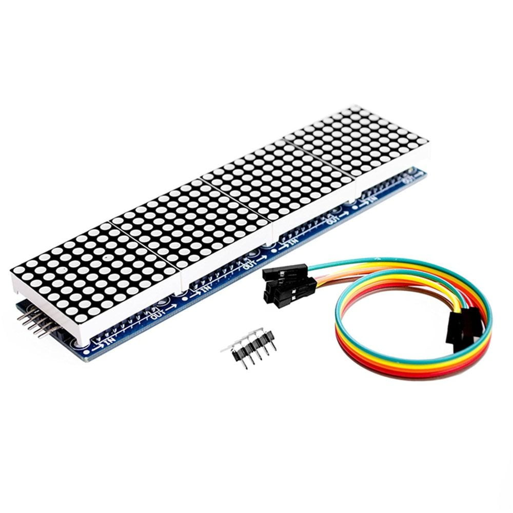 DIY Kit High Quality MAX7219 with 5Pin Wires 5V Red Dot Matrix Module 4 in 1 LED Display Modules ...