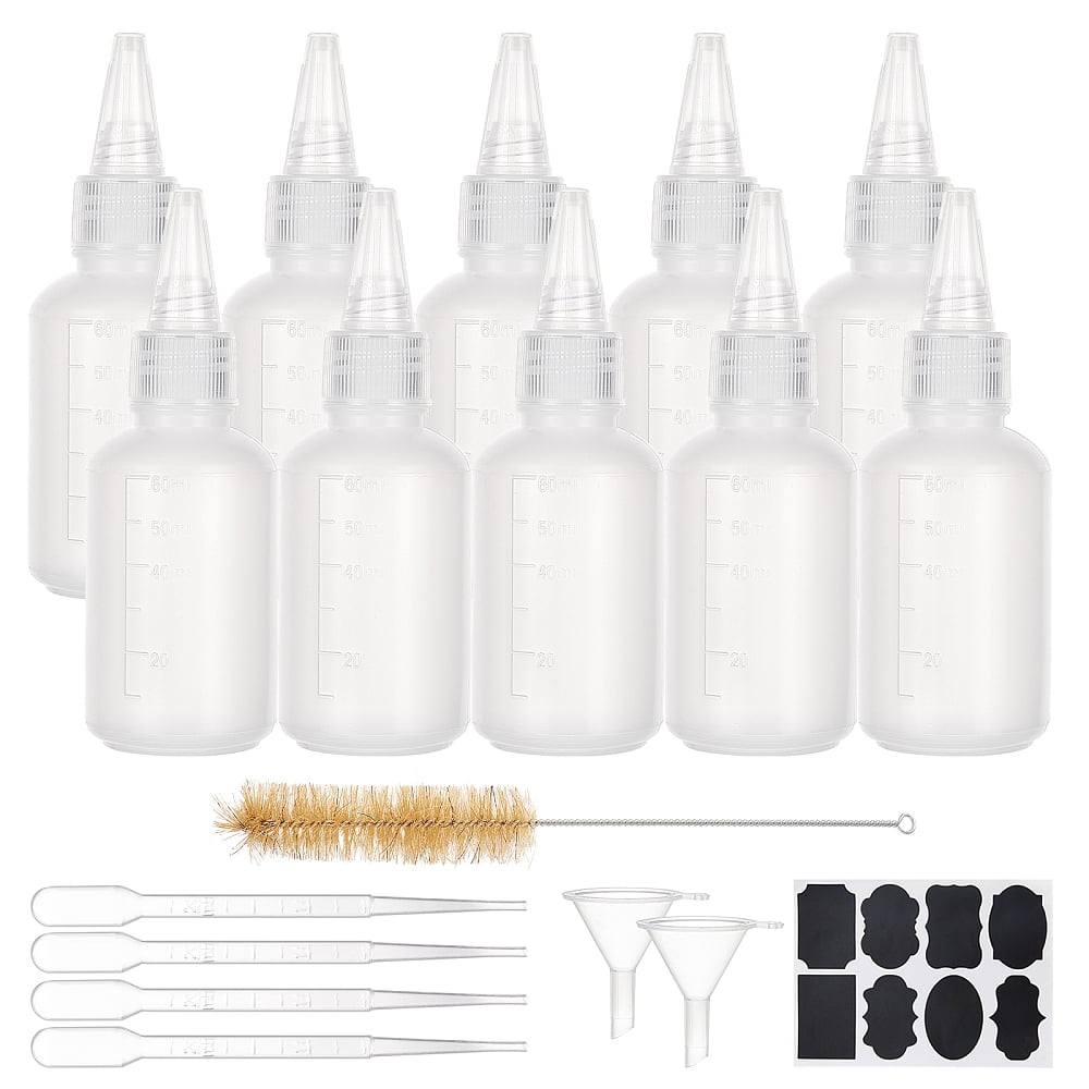 DIY Kit with Plastic Graduated Glue Bottles Pig Hair Beaker Brush ...