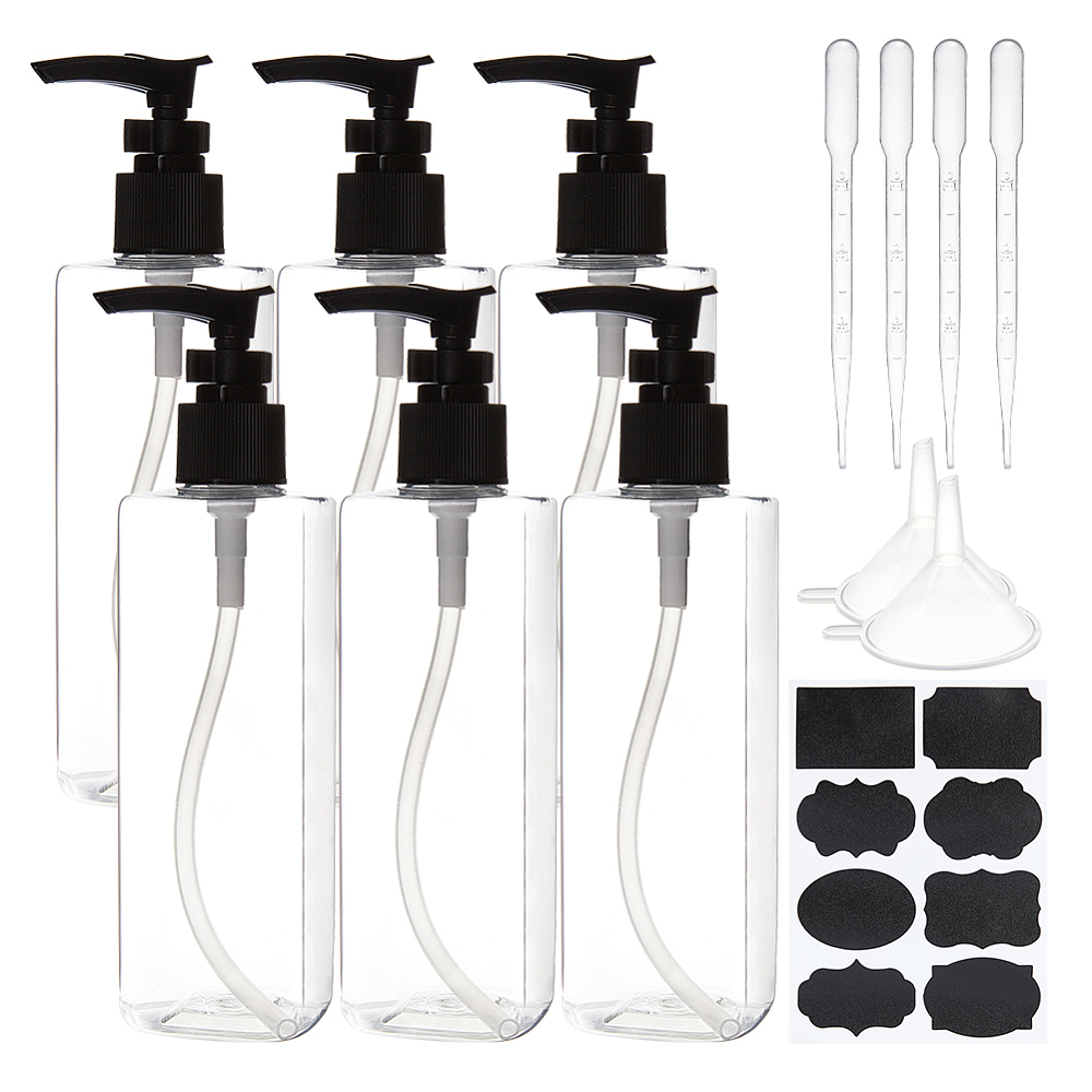 DIY Kit with Plastic Pump Press Bottles Plastic Dropper Funnel Hopper ...