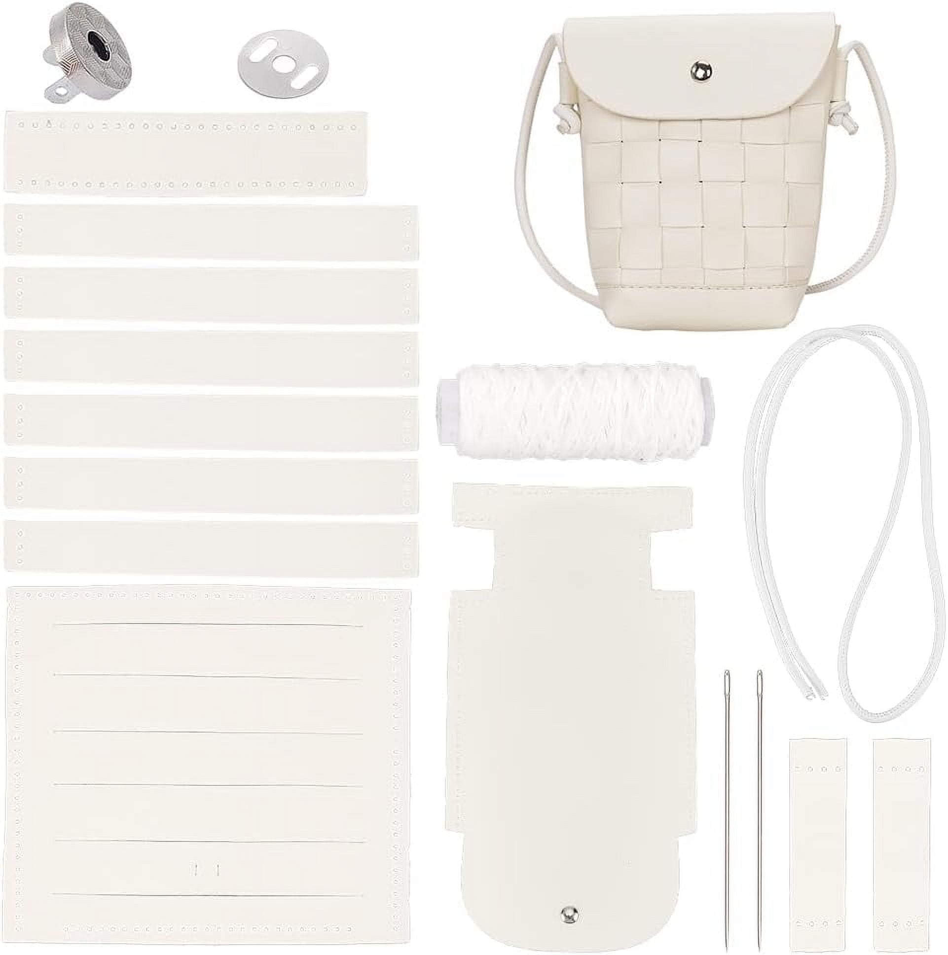 DIY Knitting Leather Crossbody Bag Making Kits PU Leather Shoulder Bag ...