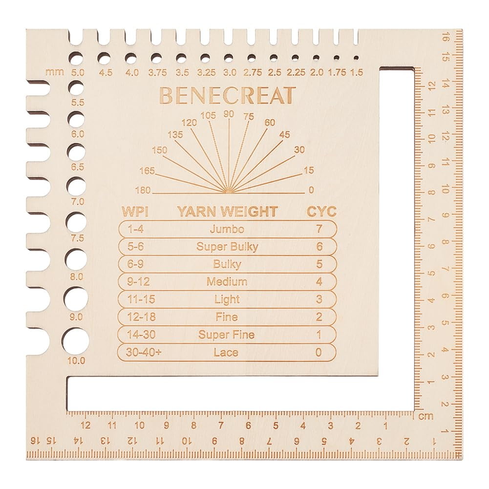 DIY Knitting Needle Conversion Charts Square Wooden Double Sided ...