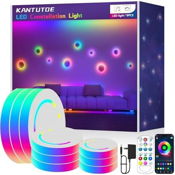 DIY LED Wall Lights, Led Strip Lights, Customizable LED Constellation Light with App & Remote ...