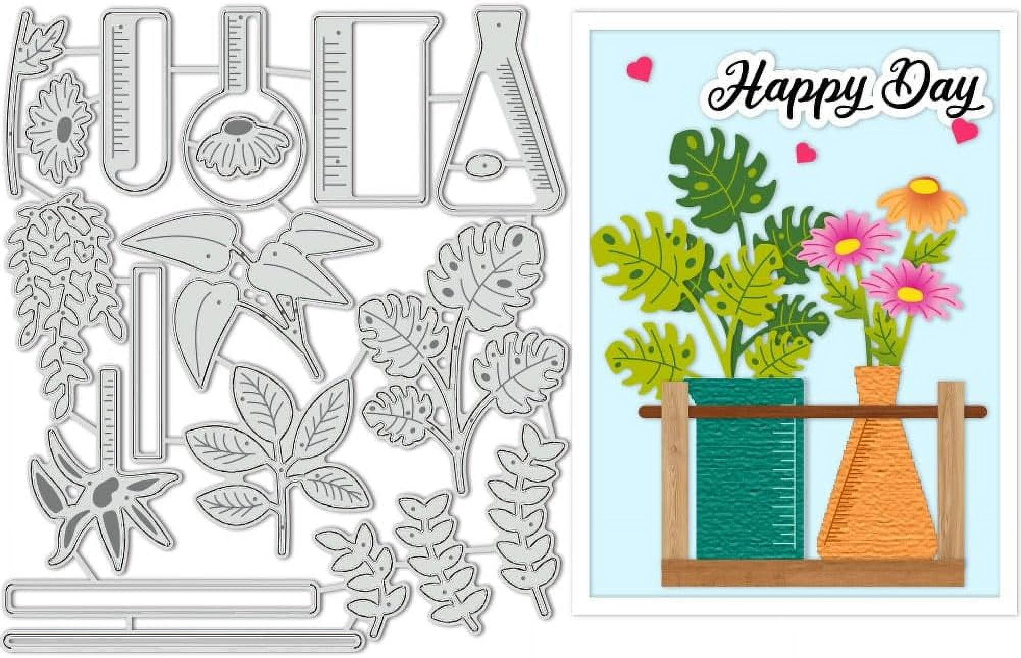 DIY Laboratory Glassware Plant Cutting Dies Stencil Leaf & Test Tube ...
