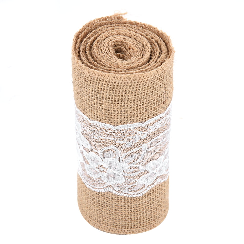 DIY Lace Burlap Ribbon Hessian Jute Belt Strap Wedding Cloth Decoration ...