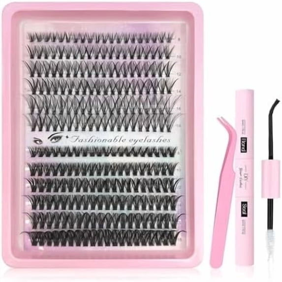 DIY Lash Extension Kit 240 count Lash Clusters Eyelash Extension Kit, 8 ...