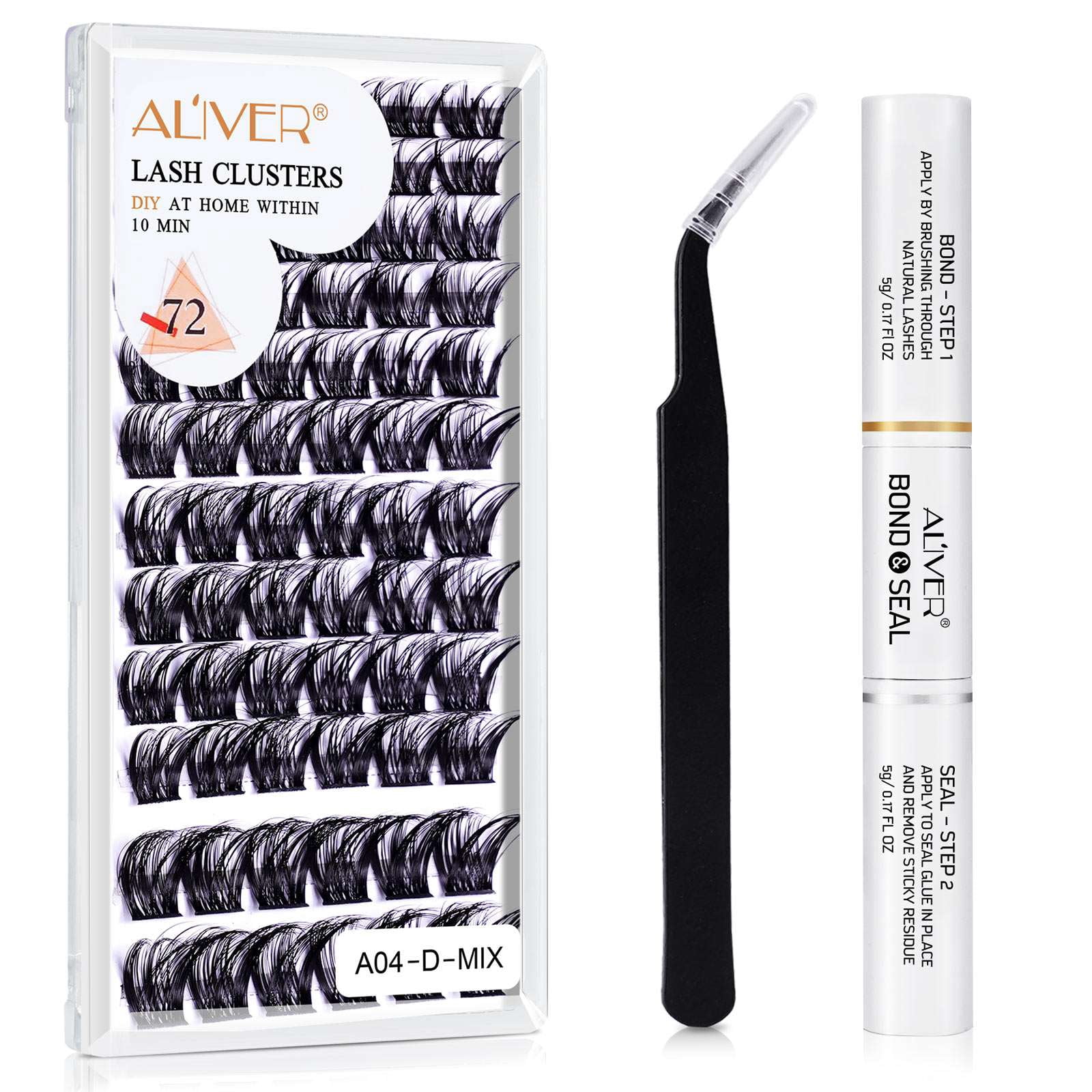 DIY Lash Extension Kit, Lash Cluster 72 Pcs with 72h Strong Hold Lash ...