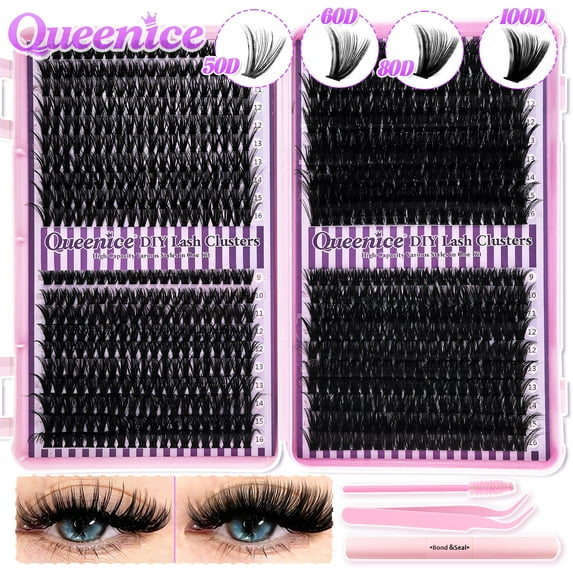 DIY Lash Extension Kit Clusters Individual Eyelashes Kit 9-16mm with ...