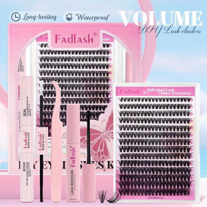 DIY Lash Extension Kit Individual Lashes Cluster D Curl Eyelash ...
