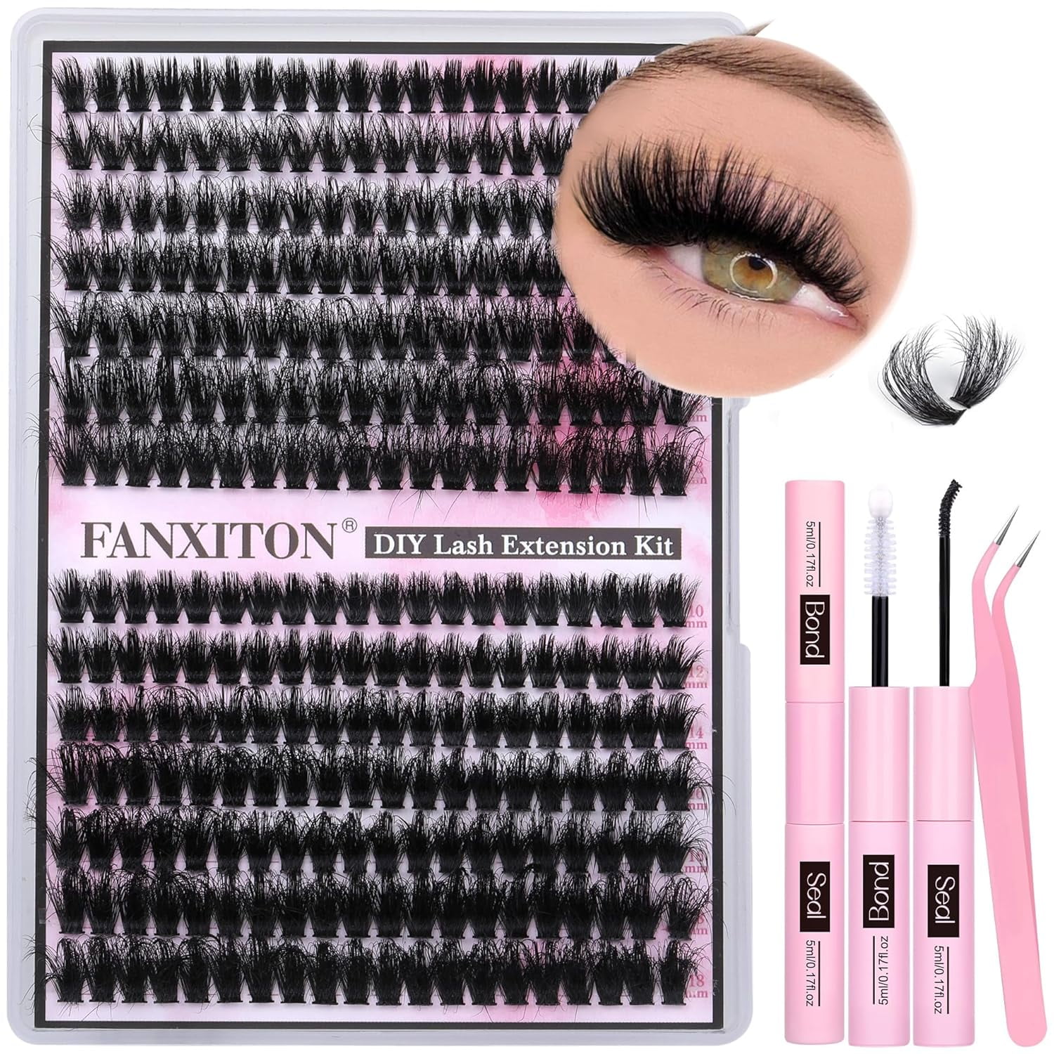 DIY Lash Extension Kit Volume Lash Clusters 40D+50D D Curvature ...