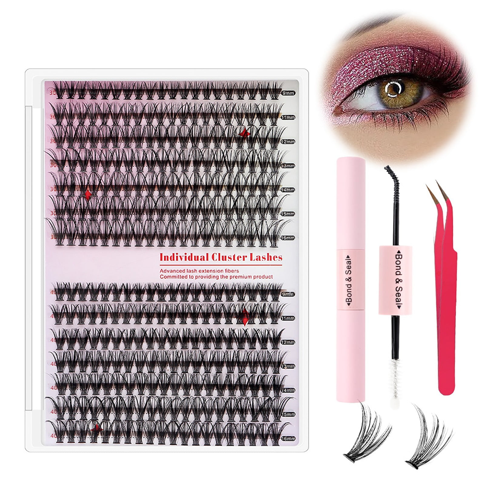 DIY Lashes Extension Kit Easy Apply False Eyelashes with Glue Natural ...