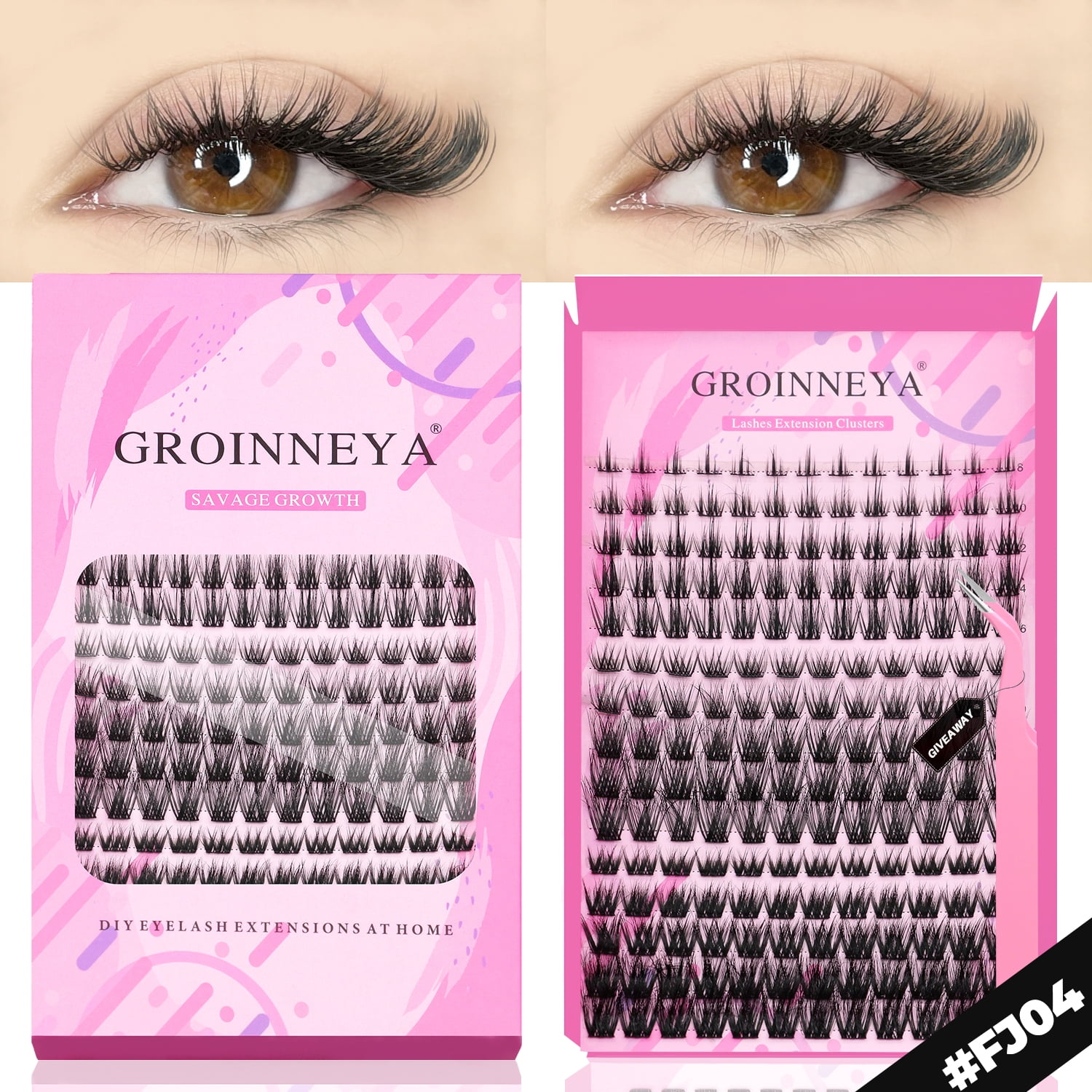DIY Lashes Extension Kit Individual Lashes Clusters Faux Mink Eyelash ...