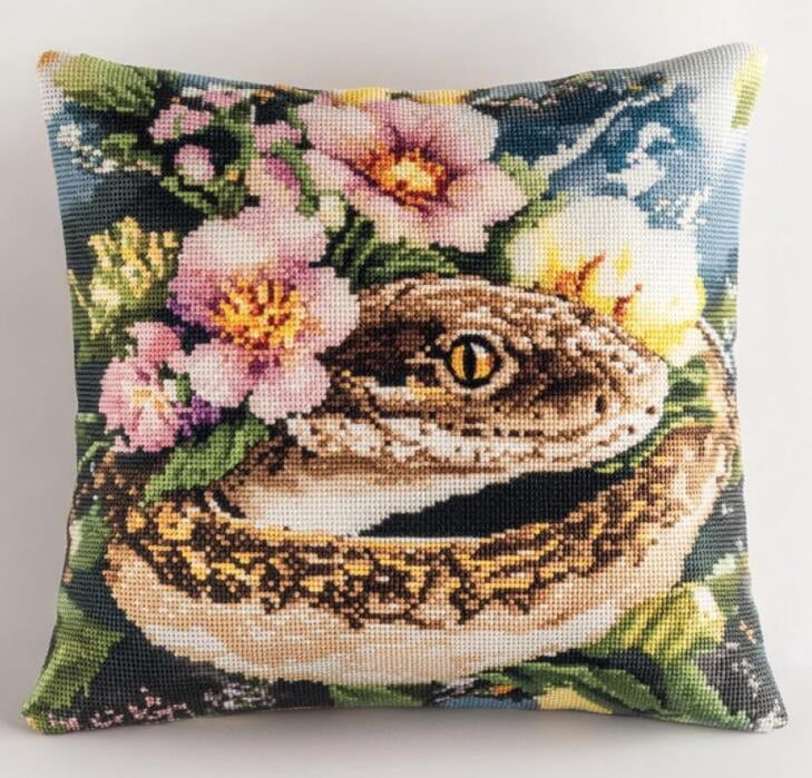DIY Latch Hook Cushions Snakes and Flowers Latch Hook Kits Cartoon ...