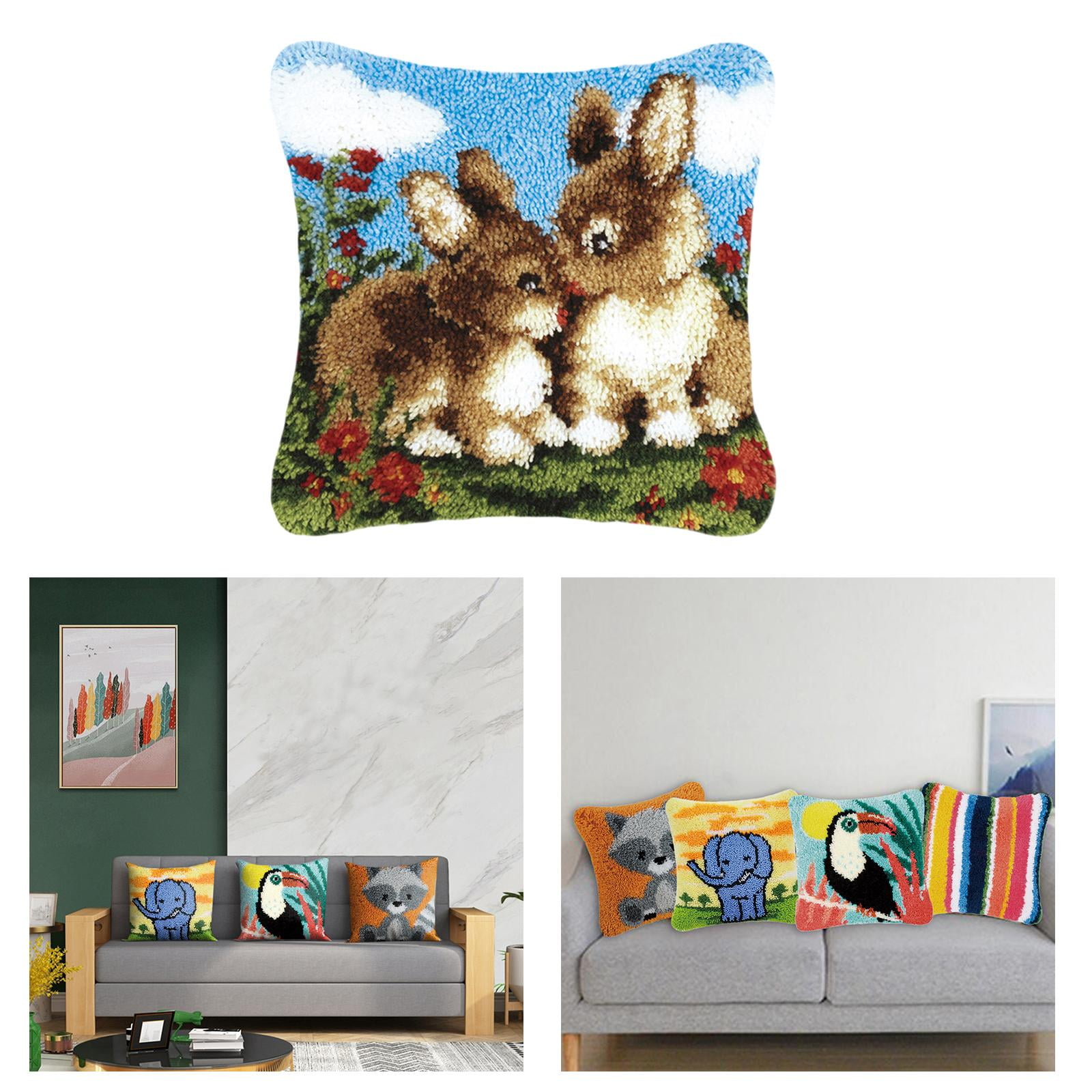 DIY Latch Hook Embroidery Sewing Craft Cushion Cover Pillow for Kids ...