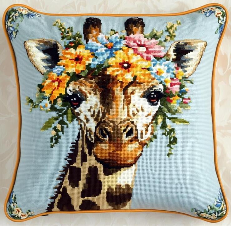 DIY Latch Hook Kit Giraffe and Flowers Latch Hook Kits Animals Punch ...