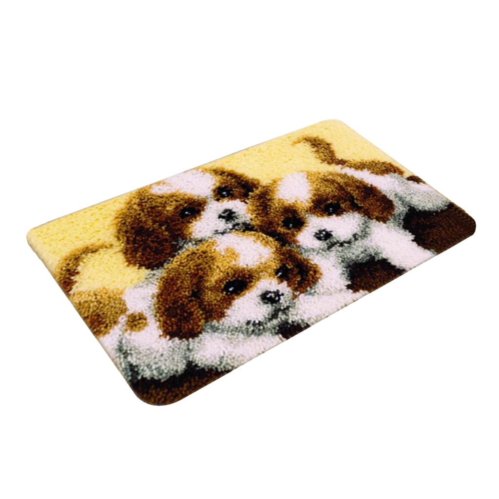 DIY Latch Hook Kits Three Dogs Rug Pattern Printed 23X16 inch ...