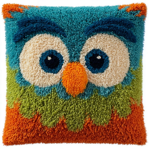 DIY Latch Hook Pillow Kits, Cartoon Animals Beginner Cushion Cover ...