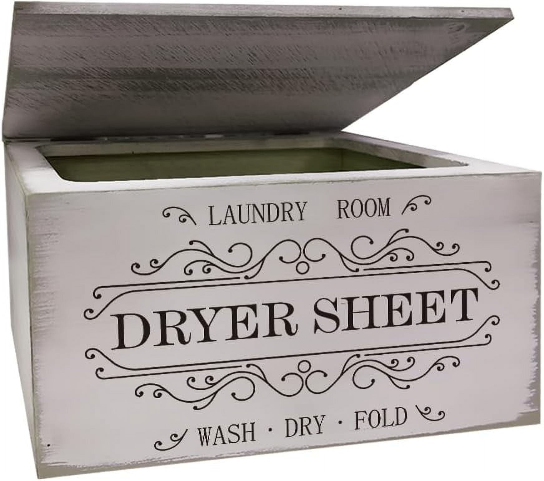DIY Laundry Sheet Holder Dryer Sheet Box with Hinged Lid Wood Dispenser ...