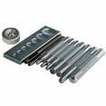 DIY Leather Craft 11pcs Craft Tool Die Punch Snap kit Rivet Setter with Base for Punch Hole and ...