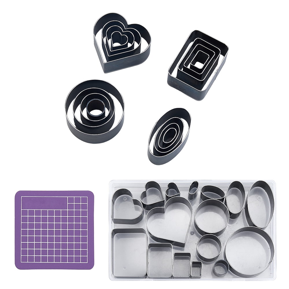 DIY Leather Die Cutting 16PCS Hearts Rectangle Round Hollow Punch ...