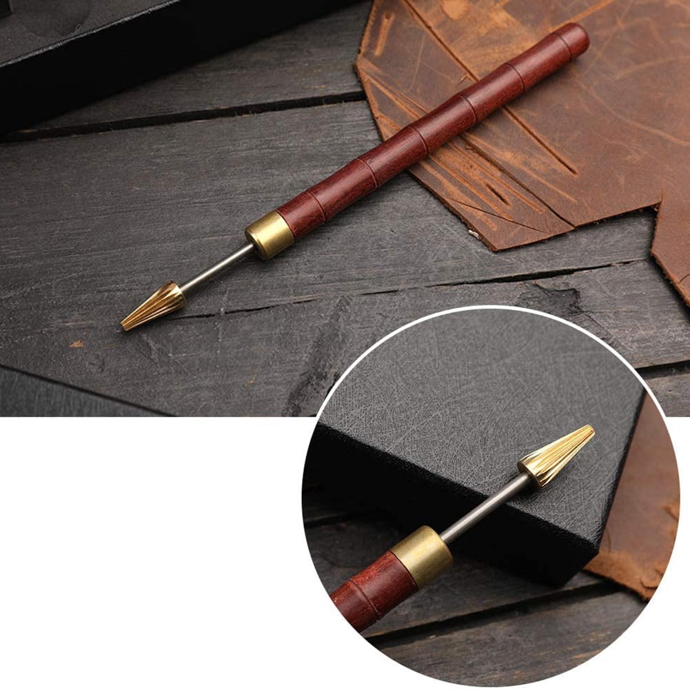 DIY Leather Edge Treatment Roller Pen Wooden Brass Head Edge Oil Pen ...