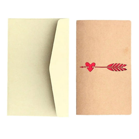 DIY Leather Heart Three Birthday Valentine's Day Greeting Card Retro ...