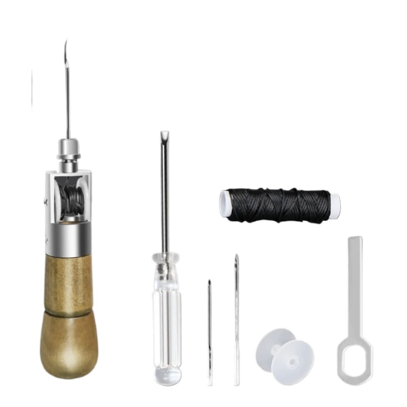 DIY Leather Sewing Awl Kit Waxed Thread Hand Sewing Tools Leather Craft ...