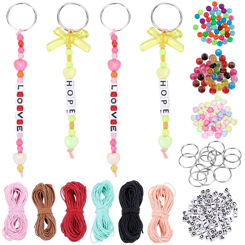 DIY Letter Acrylic Keychain Making Kits including Chinese Waxed Cotton ...