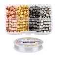 DIY Letter Beads Bracelet Making Kit Including Cube Flat Round Letter ...