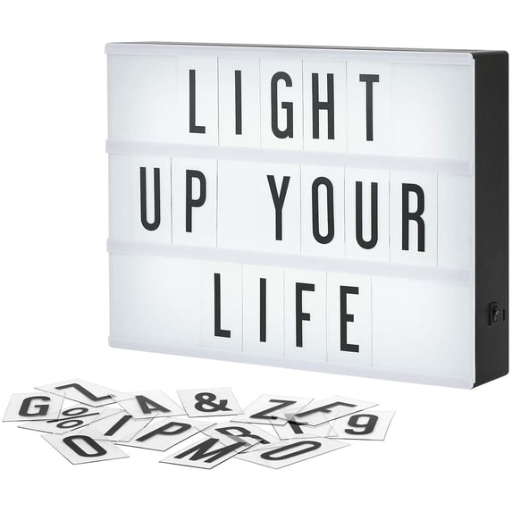DIY A4 Size Alphabet Cinema LightBox - Cool White LED Marquee with 96 ...