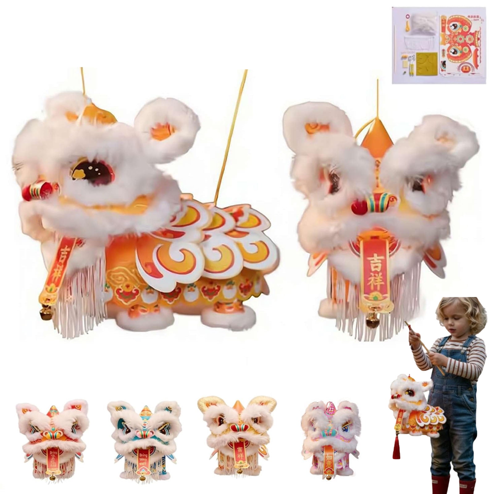 DIY Lion Dance Lantern Craft Kit with Moving Head and LED Lights ...