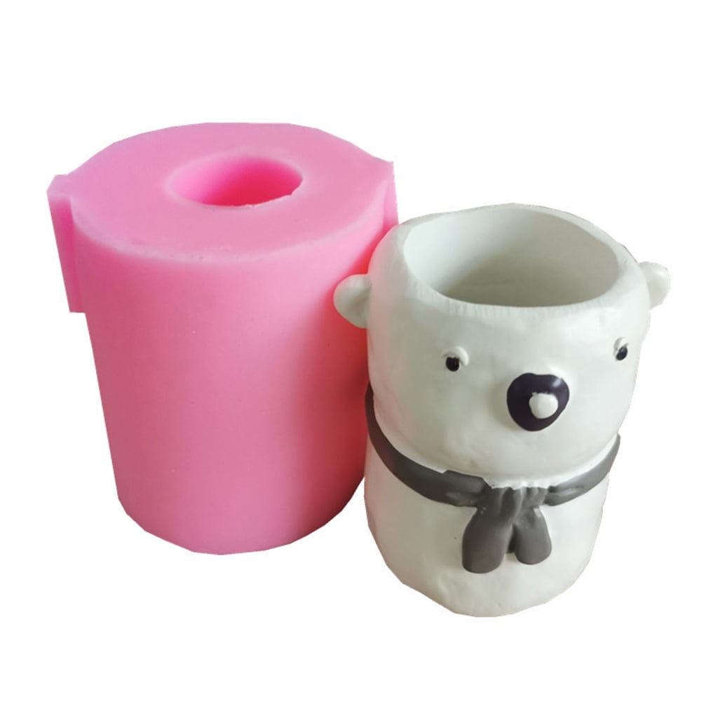 DIY Little Bear Succulents Flower Pot Epoxy Resin Mold Plant Vase ...