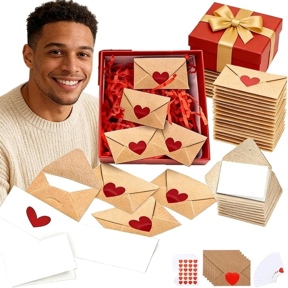 DIY Love Note Box - Mini Blank Cards and Envelopes for Him/Her, Note ...