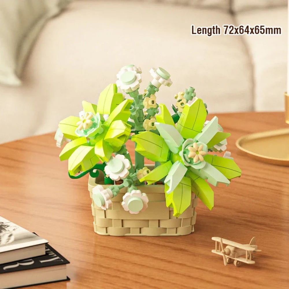 DIY MOC Potted Rose Sunflower Plants Succulents Bonsai Tree Gardens ...